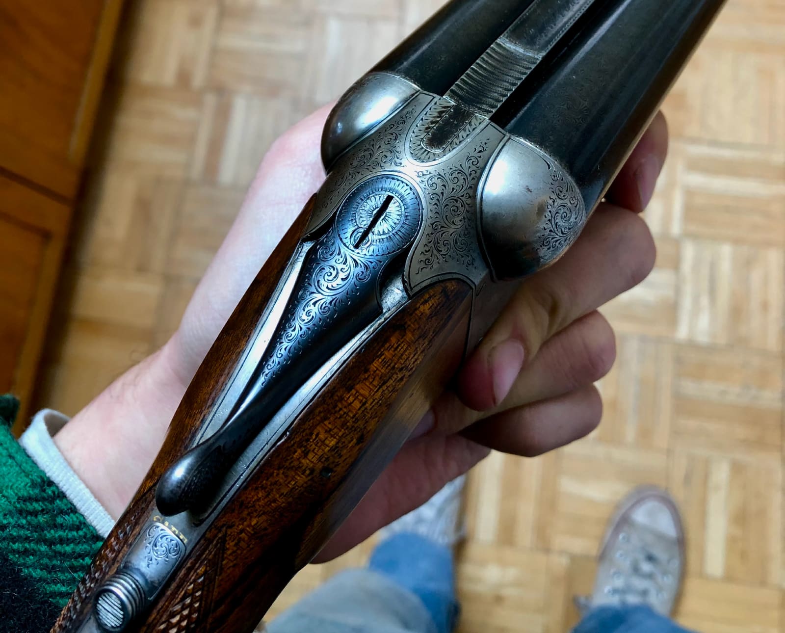 Engraving-on-a-Vintage-Shotgun - Project Upland