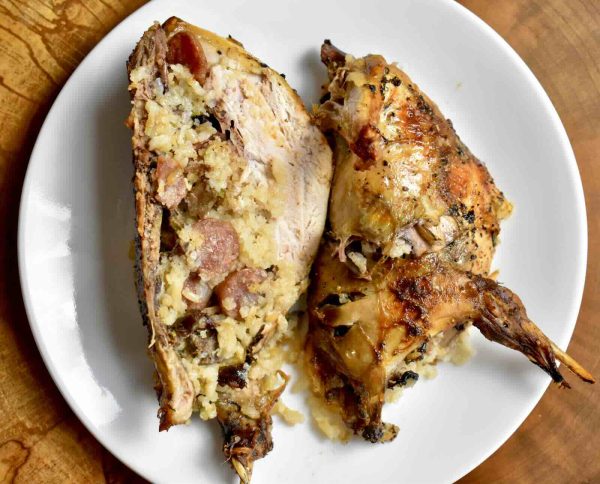 Roasted Ruffed Grouse with Sticky Rice Stuffing - Project Upland